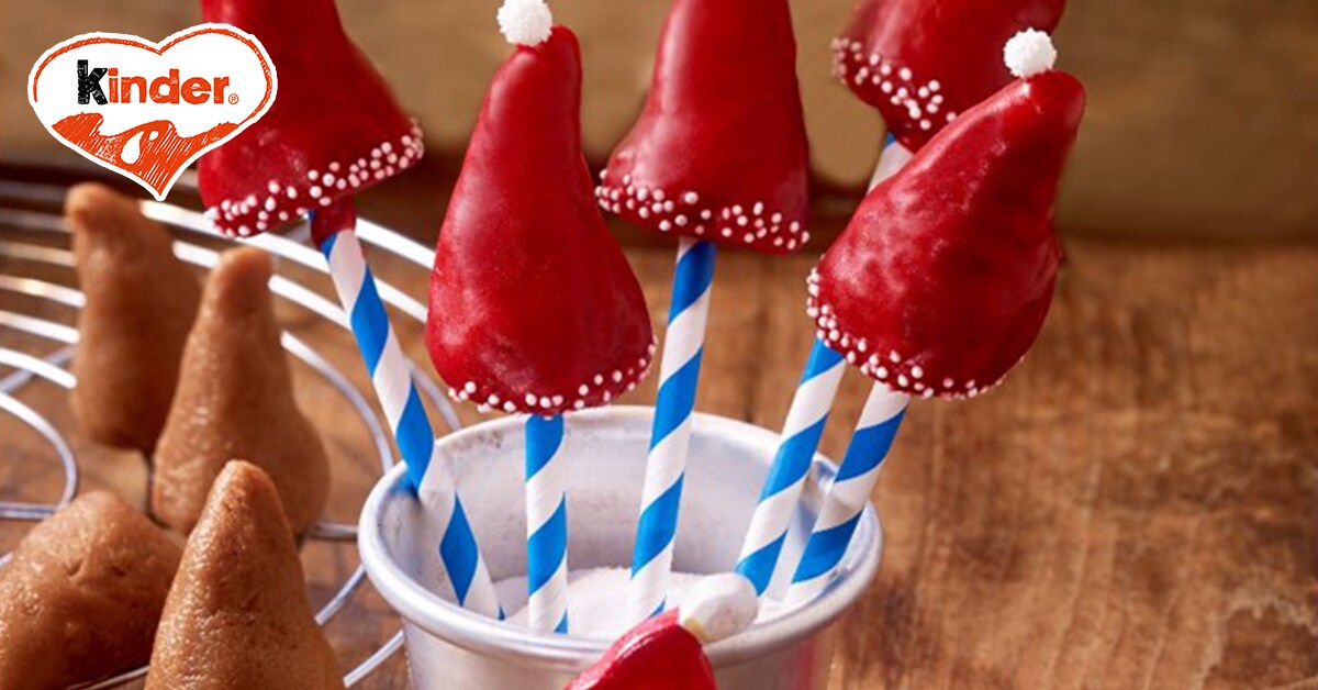 Zipfelmützen-Cake-Pops mit kinder Schokolade - kinder Deutschland