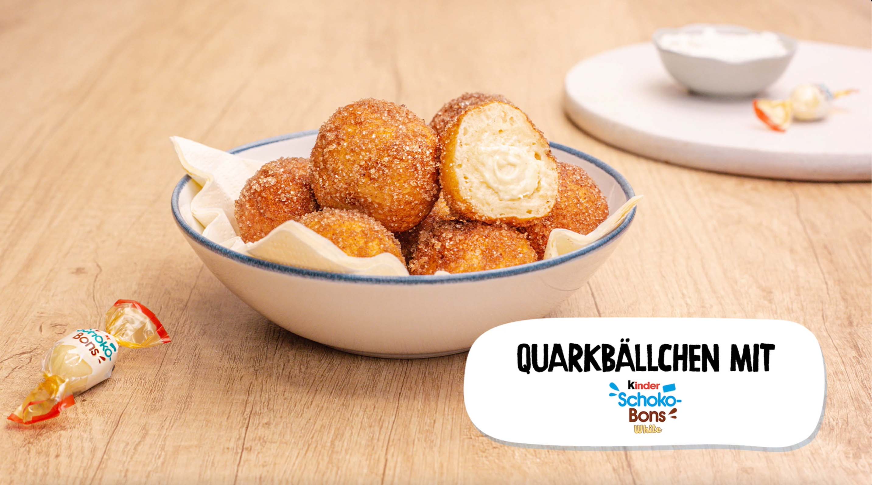 Quarkbällchen mit kinder Schoko-Bons White - kinder Deutschland