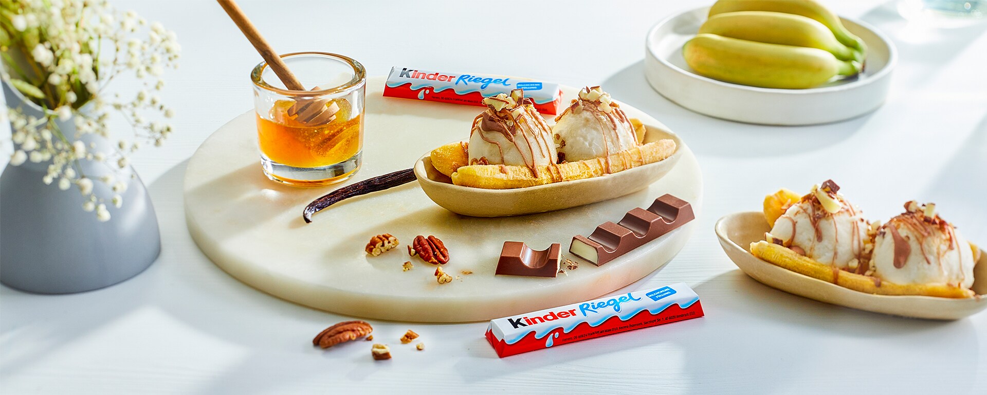 Frozen-Yoghurt-Banana-Split mit kinder Riegel - kinder Deutschland