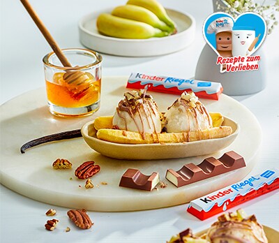 Frozen-Yoghurt-Banana-Split mit kinder Riegel - kinder Deutschland