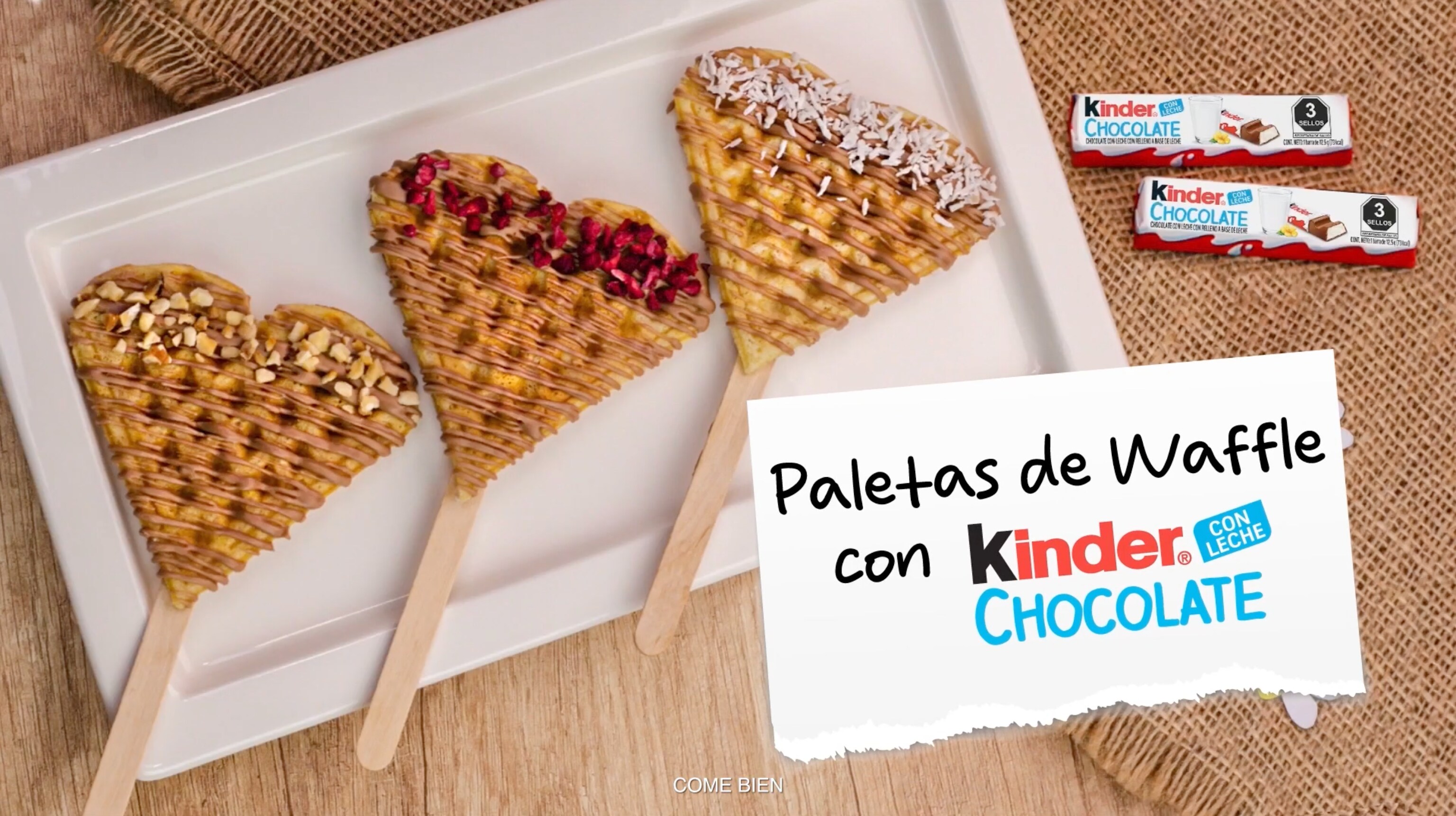 Paletas de Waffle con Kinder® Chocolate - Kinder Mexico